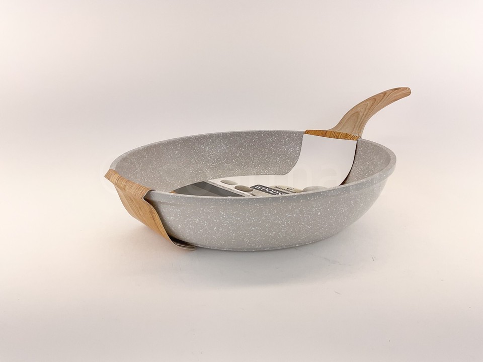 Natural Elements Woodstone Big Skillet/Frying Pan Nonstick Heavy Duty ...