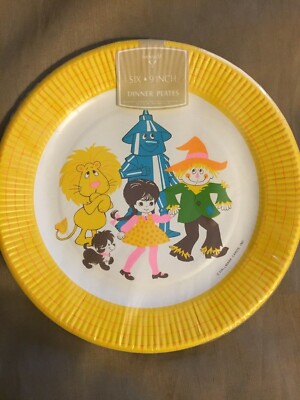VINTAGE AMBASSDOR WIZARD OF OZ PAPER PLATES 6CT 9" NOS NIP USA! | eBay