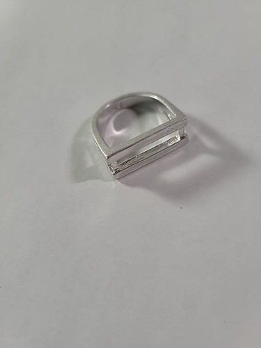 HSN Marla Wynne Silvertone Double Bar Ring Size 8 | eBay