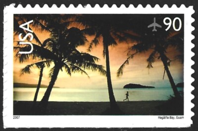 90 Cent U.S. Airmail Stamp from 2007, Hagatna Bay, Guam. Scott C-143 ...