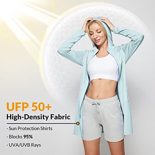 Women's Upf 50+ Swim Cover Up Beach Jackets Spf Sun Protection Long ...