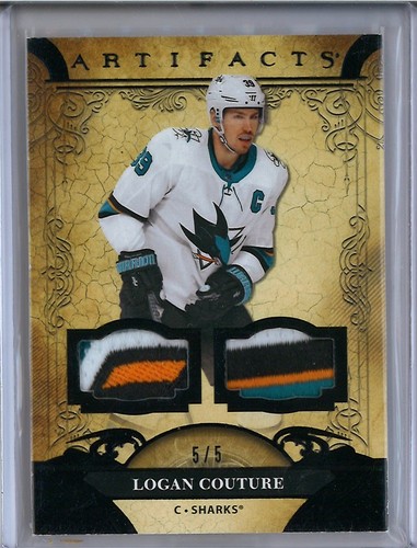 2020-21 UD Artifacts Black #21 Logan Couture Prime Dual Patch 5/5 Sick ...