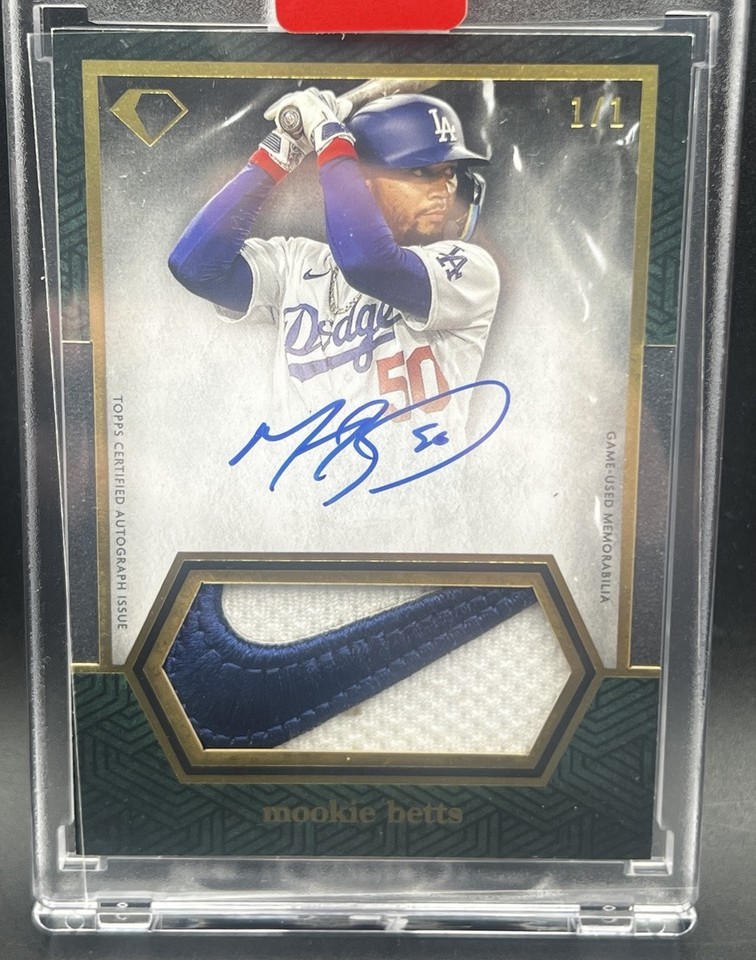 Mookie Betts 2024 Topps Diamond Icons Game Used Nike Logo Patch Auto 1/ ...