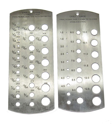 2PC DRILL GAUGE STEEL METRIC IMPERIAL MEASURING DRILL SIZES RDGTOOLS ...