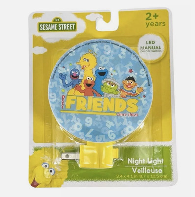 Intertek Sesame Street LED Night Light, Toggle On/Off Switch, Best ...