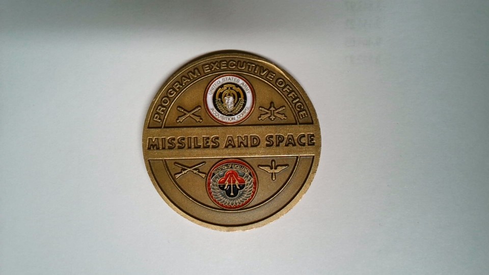 CHALLENGE COIN OLDER HARD FIND CLOSE COMBAT WEAPON SYSTEMS PEO MISSILES ...