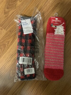 Old Navy and Snugadoo Fuzzy And Snuggly Holiday Socks NWT *2 Pairs* | eBay