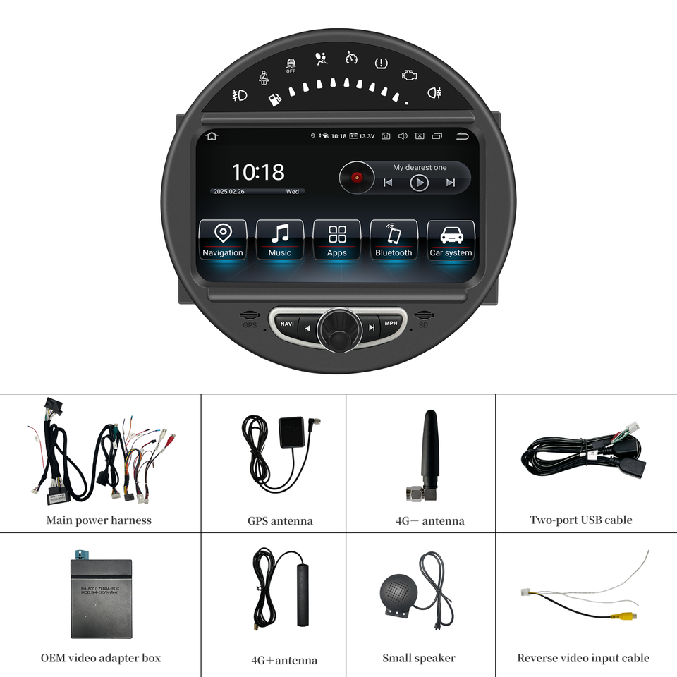 CarPlay Radio for Mini Cooper CIC R55 R56 R57 R58 R59 R60 R61 8in Touch ...