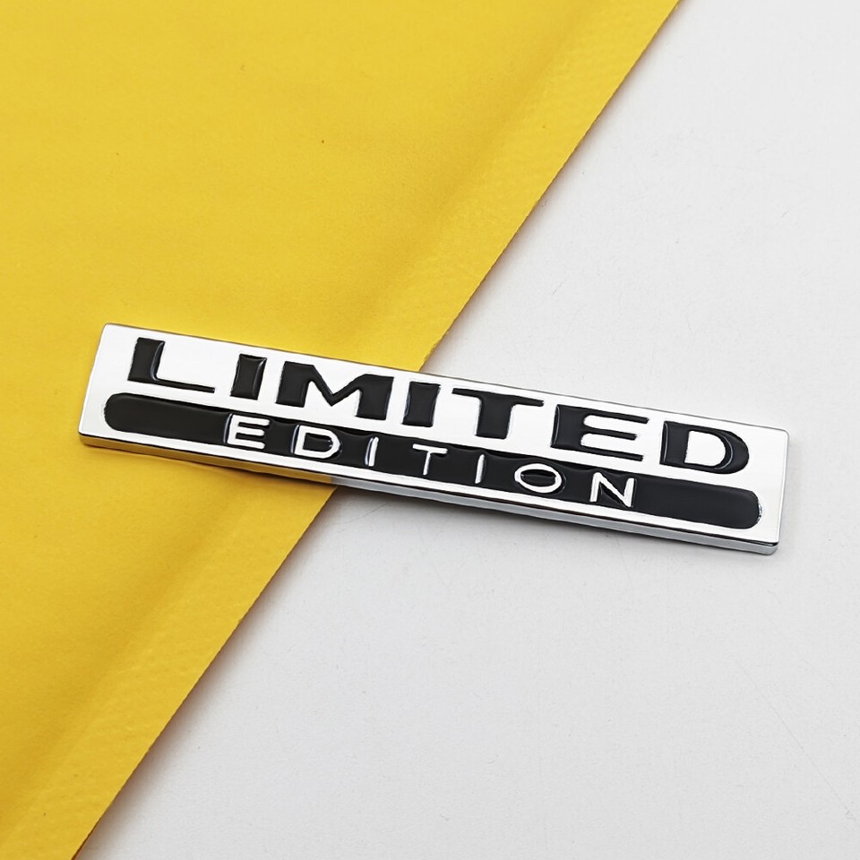 2x Chrome Black Coated Limited Edition Emblem Metal Racing Badge Luxury ...