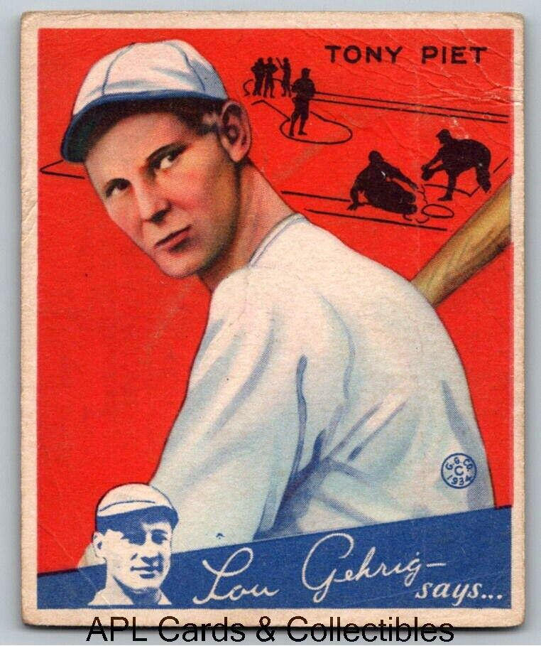 1934 Goudey Tony Piet #8 Crease | eBay