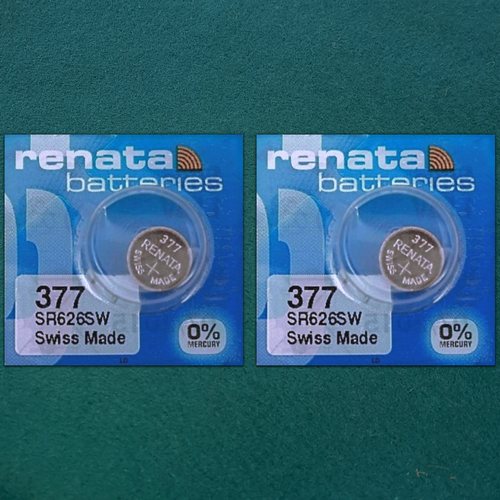 2X Renata 377 1.55v Watch Coin Cell Batteries SR626SW SR66 AG4 LR626 ...