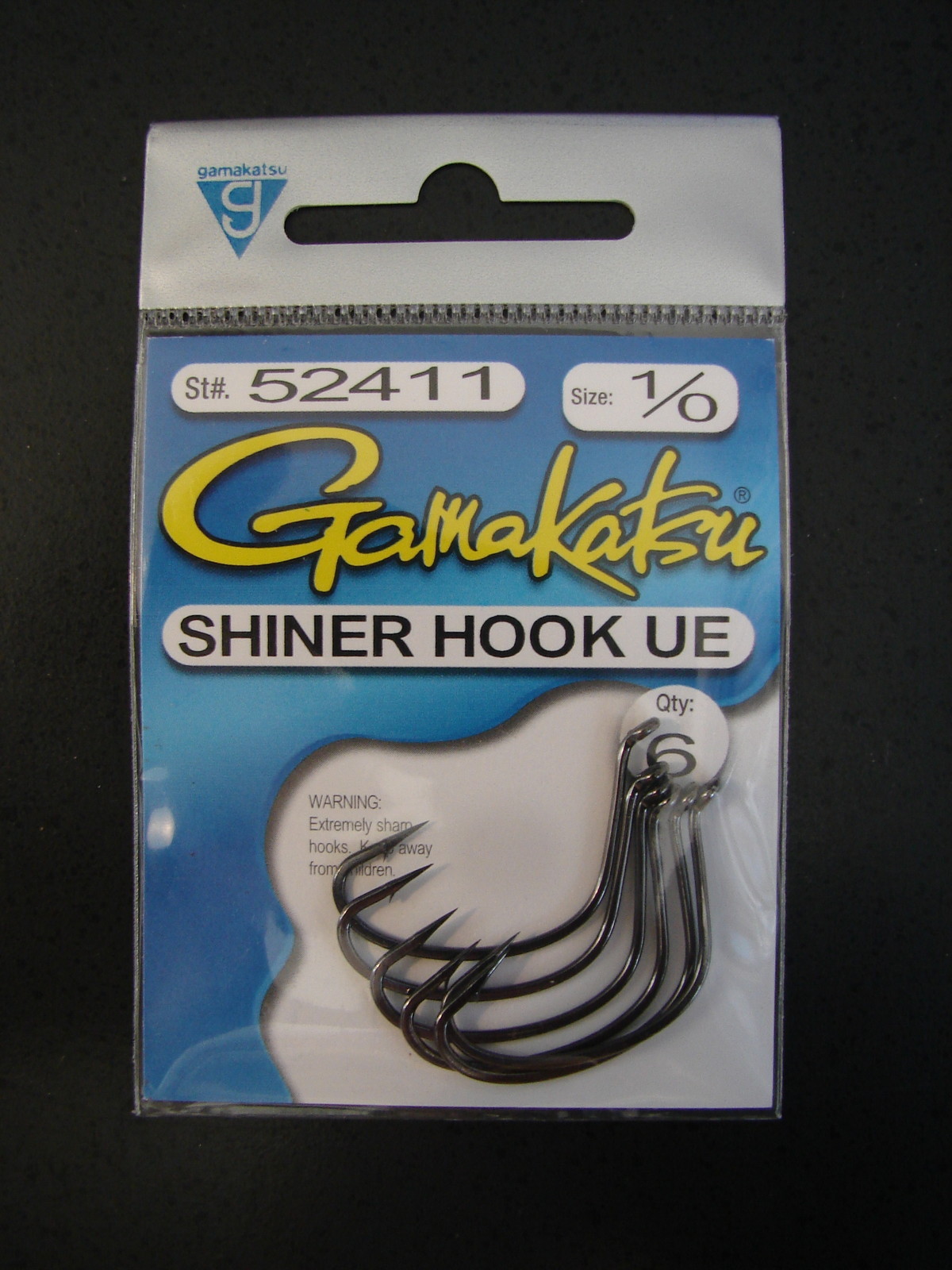 Gamakatsu Shiner Hooks UE size 1/0 qty 6 hooks model 52411 | eBay