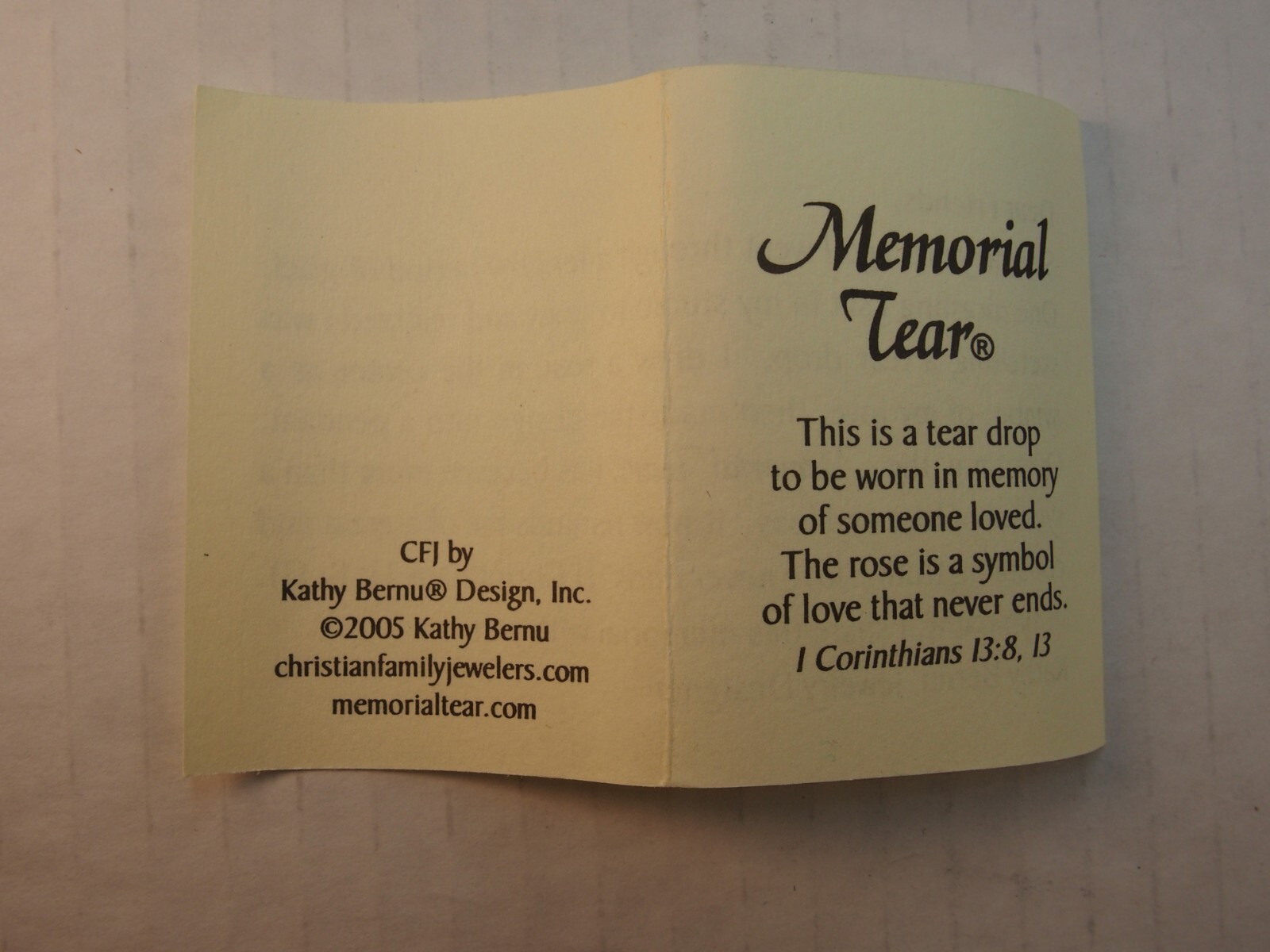 CFJ Memorial Tear Pin Kathy Bernu Signed Rose Teardrop Lapel Pin Pewter ...