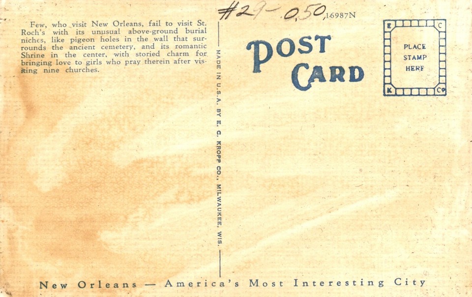 Postcard Saint Roch's, Chapel, New Orleans, Louisiana | eBay