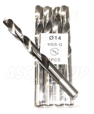5 x 14mm Professional Drill Bits HSS-G Ground Bright - Metal Plastic ...