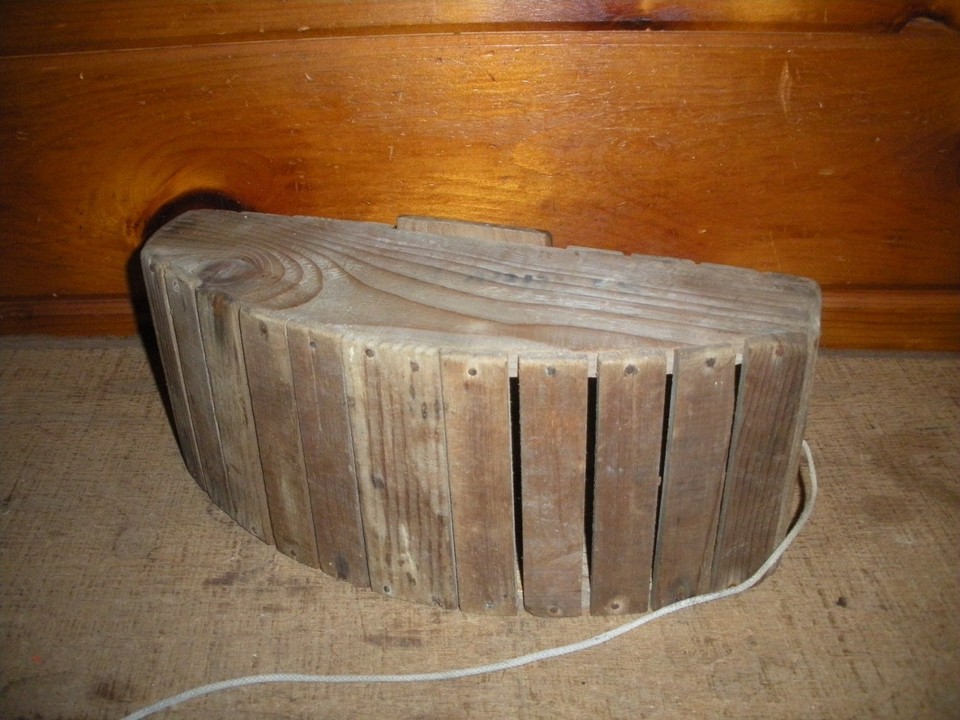 Vintage Hand Made Rustic Wooden Fishing Live Bait Box | eBay