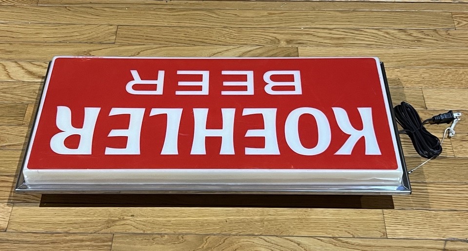 Rare Vintage KOEHLER Beer Bar Light Sign, Jackson Koehler Eagle Brewery ...