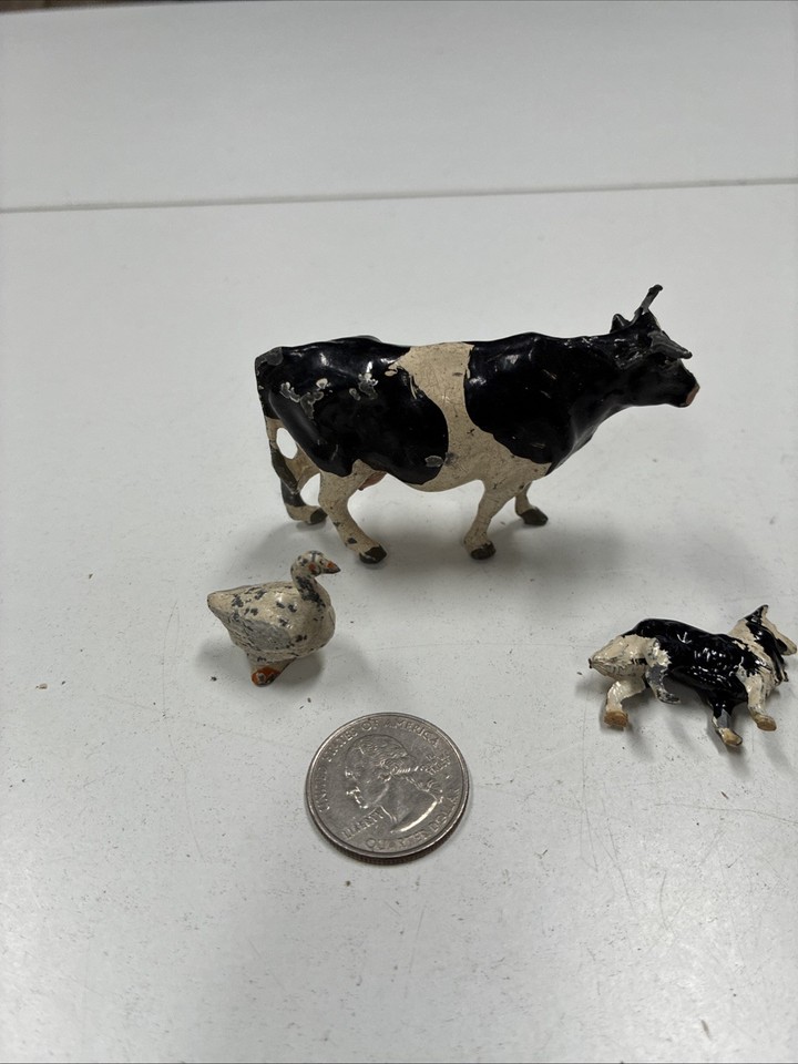 Manoil/Barclay Metal Farm Animals + Lionel Collie – Cow, Goose, Dog Lot ...
