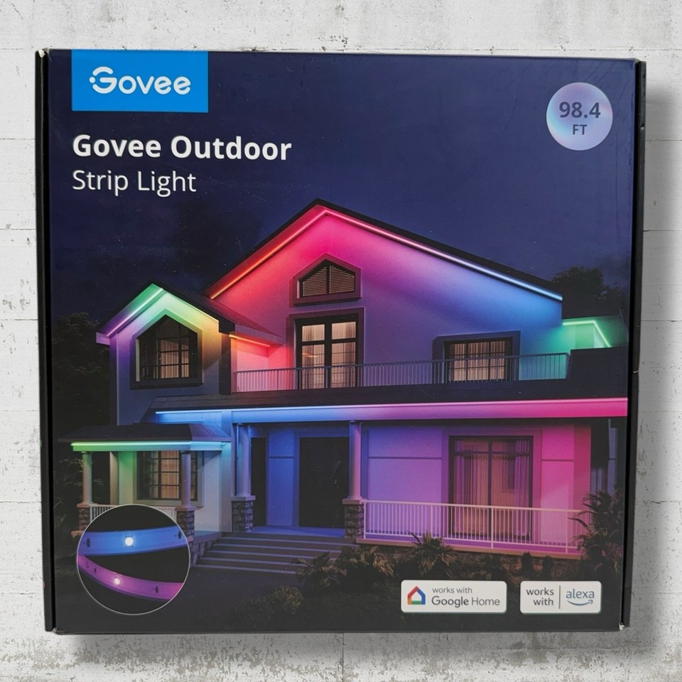 Govee Outdoor LED Strip Lights, 98.4ft Smart Outdoor Lights Work with ...