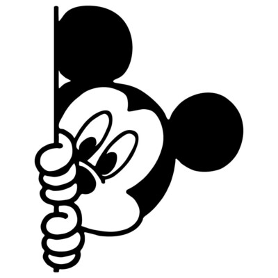 5.1" PEEKING MICKEY v2 Vinyl Decal Sticker Car Window Laptop Disney ...