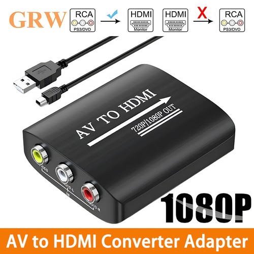 1080P RCA Composite AV to HDMI Video Audio Converter Box AV2HDMI ...