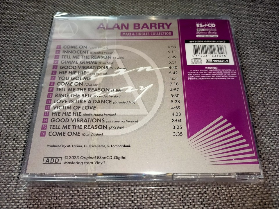 ALAN BARRY Maxi And Singles Collection / CD, ITALO, REMASTER, New ...