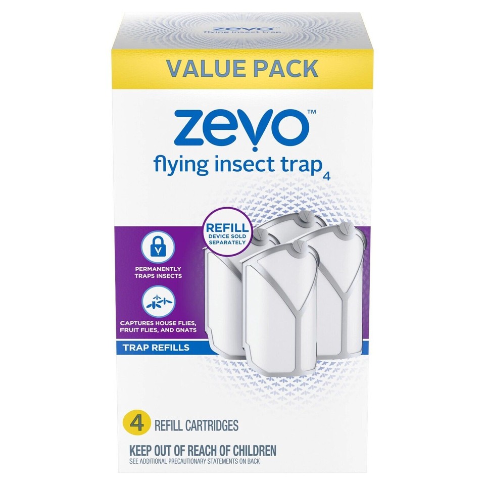 Zevo Flying Insect Trap Fly Trap Refill Cartridges Twin Pack 4 ...