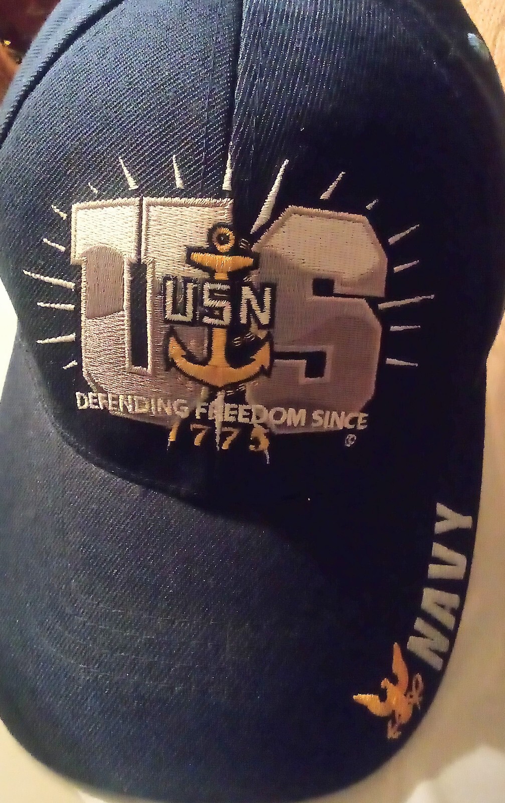 US Navy Light Blue Baseball Cap USN Defending Freedom… - Gem