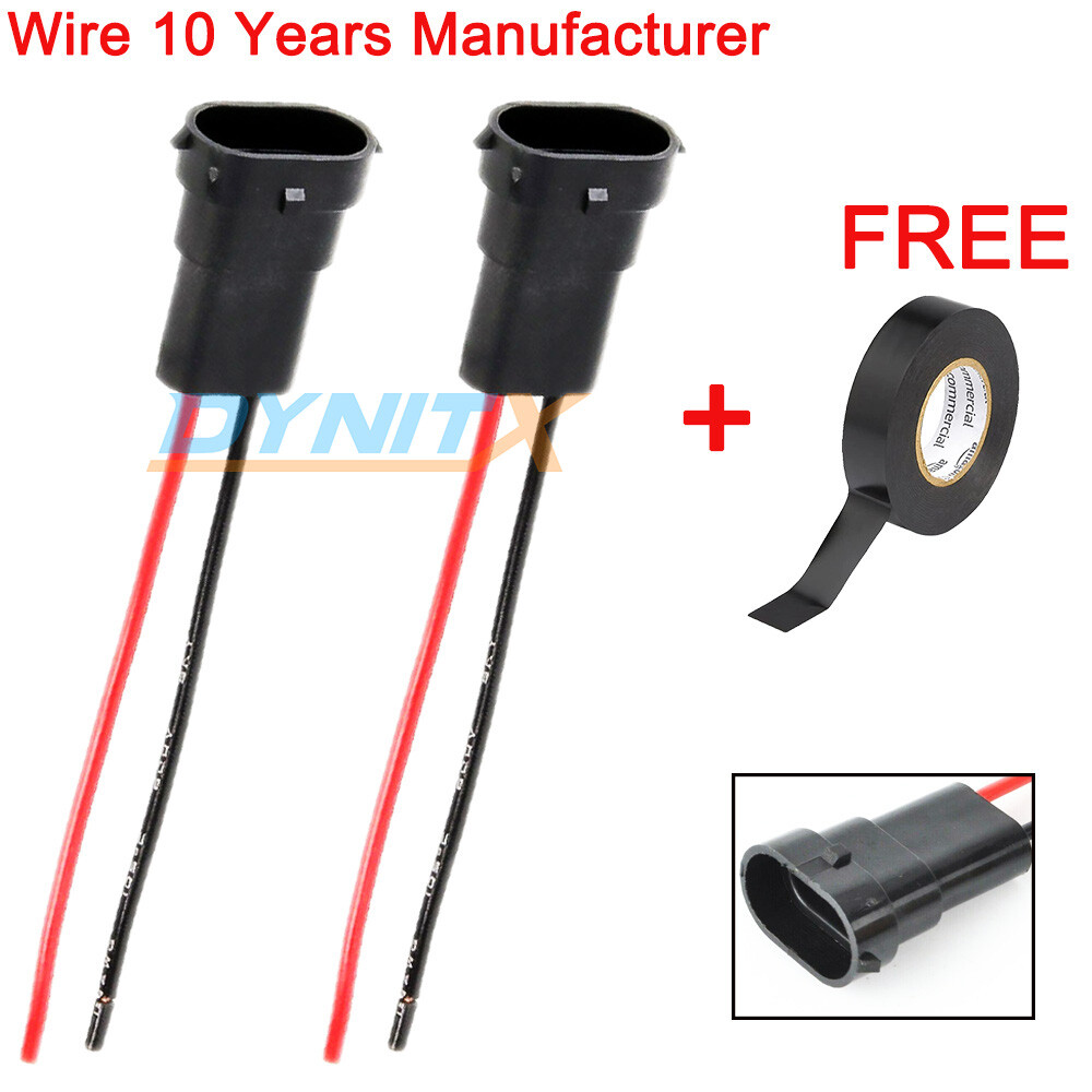 Dynitx Wiring Pigtail Male 881 H27 Two Harness Fog Light Replace Socket ...