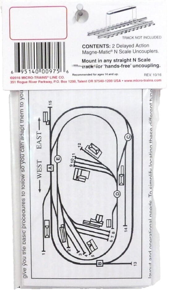 N Scale Micro Trains 98800172 Delayed Action Permanent Magnet Uncoupler ...