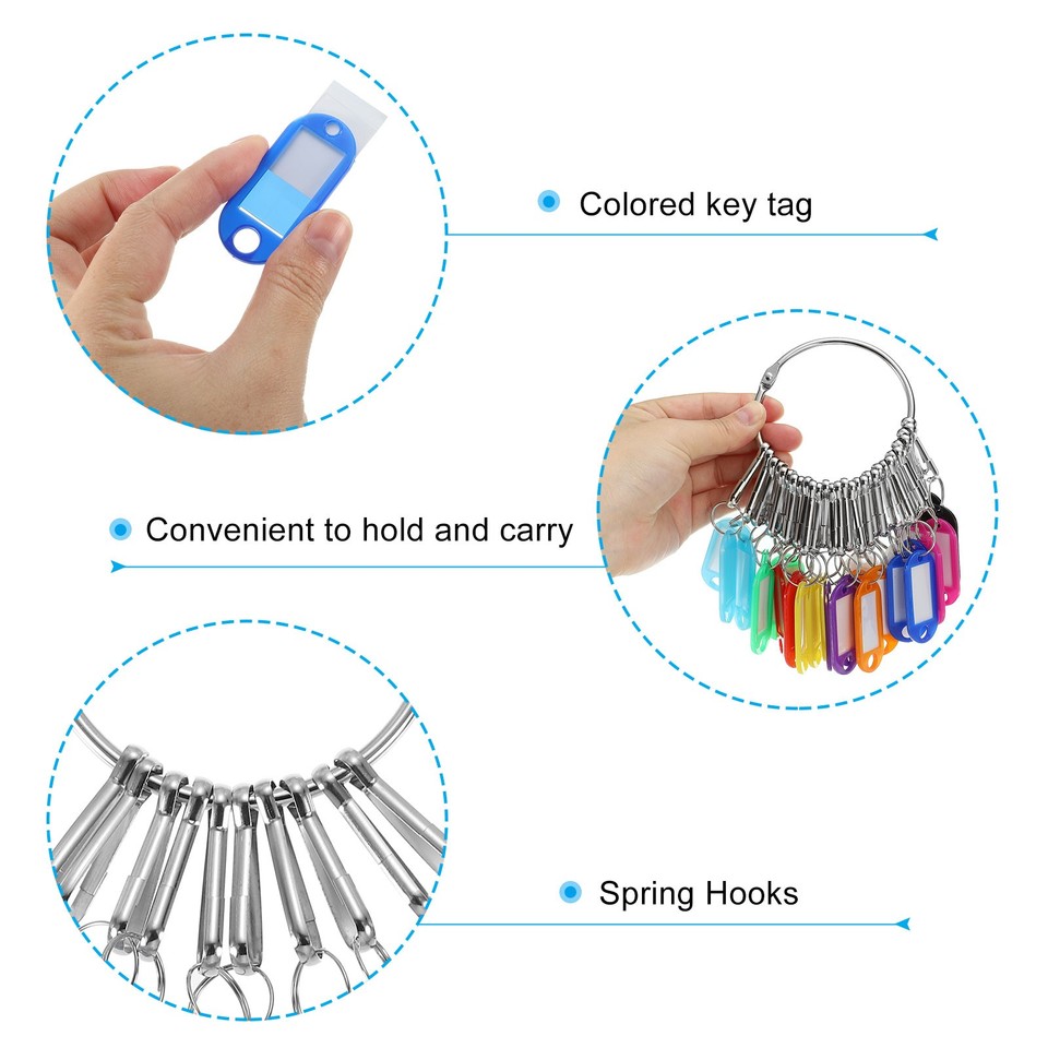Portable Key Organizer Keychain Holder with 30 Key Label Tags for ...