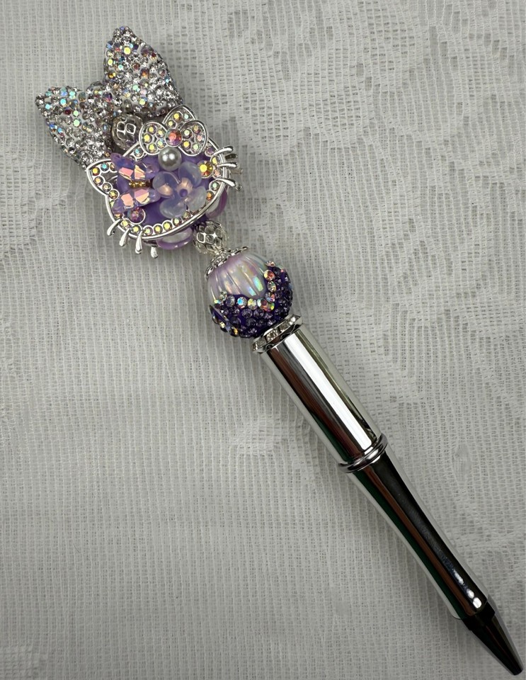 Custom hand made beaded pens! Bling pens! H Kitty! Gifts, basket filler ...