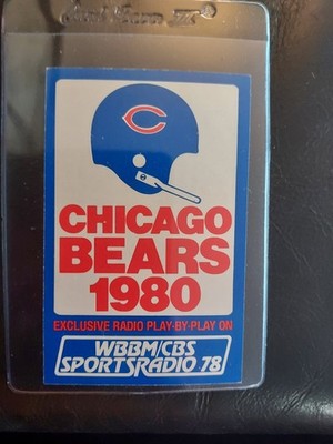 CHICAGO BEARS 1980 SCHEDULE Card by WBBM CBS Sports Radio 78 Stroh's ...