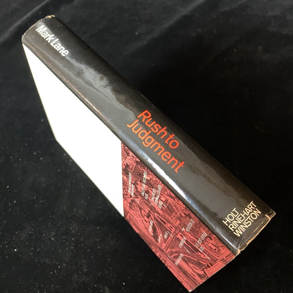 Rush to Judgment By Mark Lane 1966 Signed 1st Ed. HCDJ JFK ...