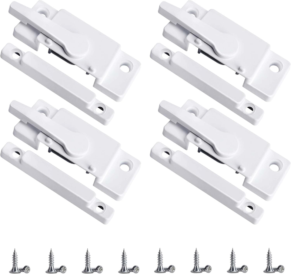 4 Pack Windows Sash Lock-Sliding Window Sash Locks for Single-Hung and ...