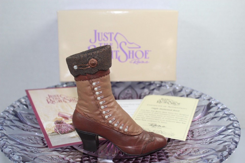 HIGH BUTTONED BOOT JUST THE RIGHT COLLECTIBLE SHOE RAINE #25034 JTRS ...
