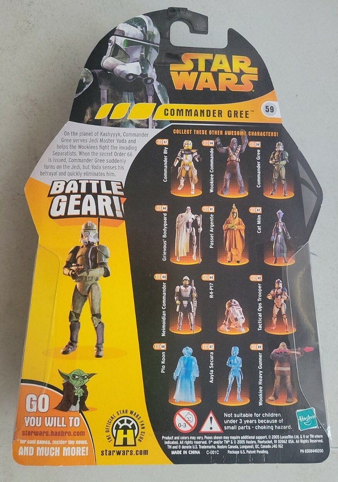 NEW HASBRO STAR WARS ROTS COMMANDER GREE BATTLE GEAR 59 ACTION FIGURE ...
