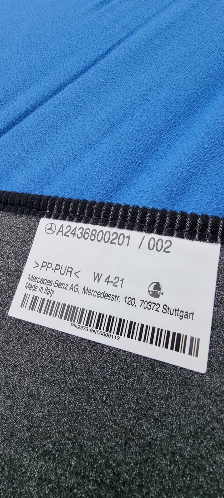 Neu Fussmatte 2-teilig Ripsmatten Mercedes EQB X243 schwarz 2436800001 ...