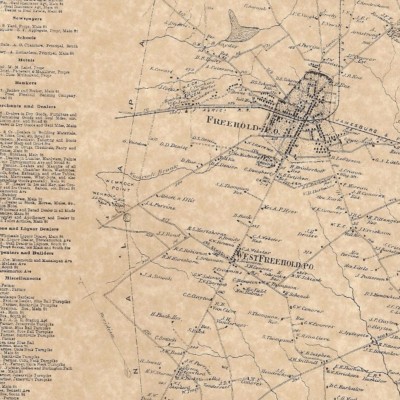 Freehold West Freehold East Freehold NJ 1873 Maps with Homeowners Names ...