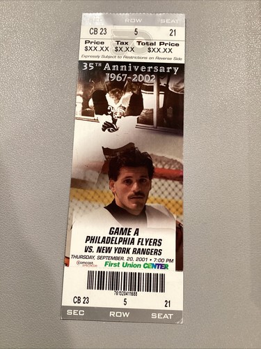 2001 Sept 20 Game A Philadelphia Flyers New York NY Rangers Hockey ...
