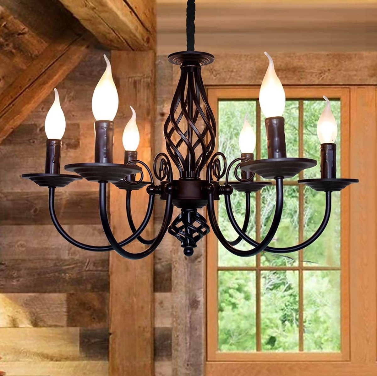 Rustic Wrought Iron Candle Chandelier Garwarm Rustic Chandeliers, 8