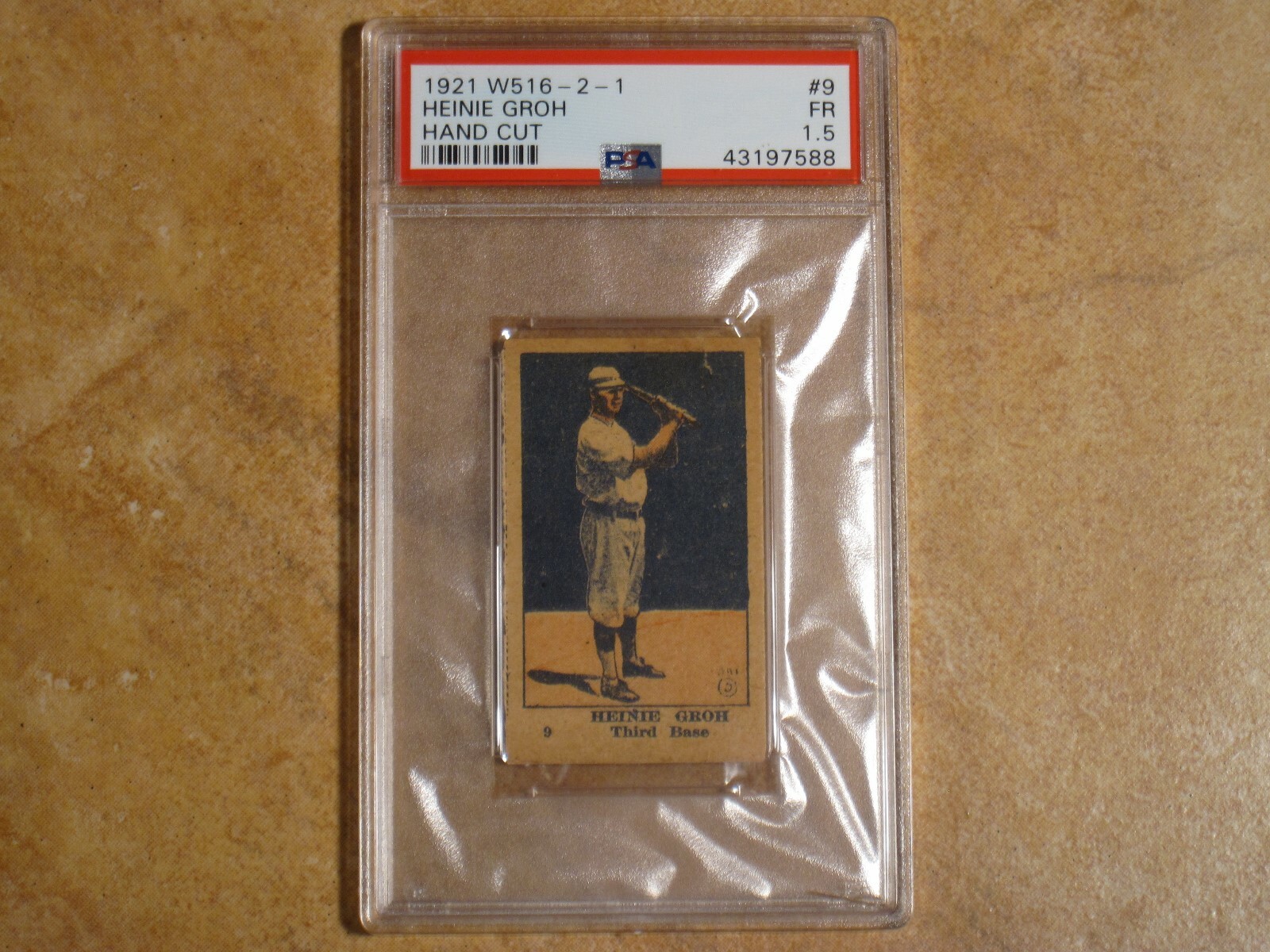 HEINIE GROH (2X/WS) 1921 W516-2-1 HAND CUT PSA 1.5 (FR) CARD #9 ...