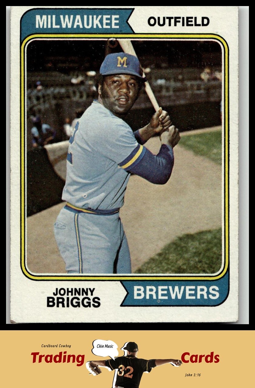 1974 Topps #218 Johnny Briggs Milwaukee Brewers Baseball Card VG/EX | eBay