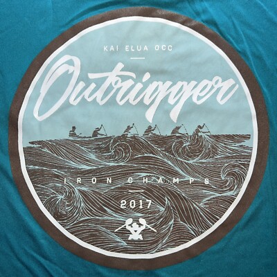 Vtg Outrigger Canoe Club Iron Champs 2017 Rash Guard Sun Shirt XL Aqua ...