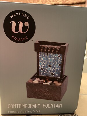 Wayland Square Contemporary Water Fountain Mosaic Raining Wall - New | eBay