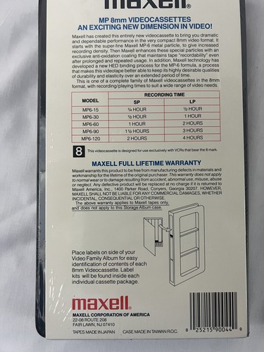 Vintage Sealed Lot 10 Various 8mm Video Cassette Tapes Maxwell/TDK | eBay