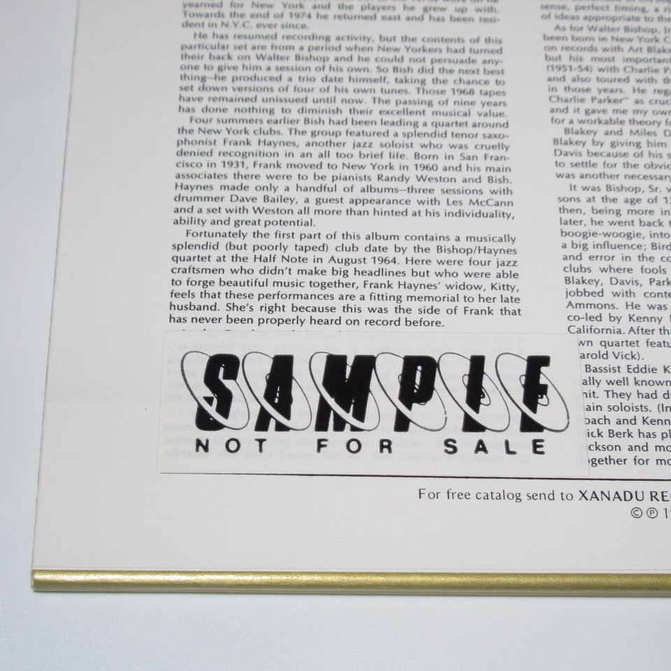 WALTER BISHOP, JR. BISH BASH JAPAN CD TKCB-71533 PROMO w/OBI PAPER ...