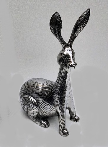 Vintage Rabbit Metal sculpture Bunnies Figurine Table Top Statue | eBay