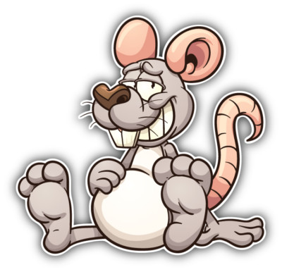 Full Belly Mouse Cartoon Car Bumper Sticker Decal - ''SIZES'' | eBay