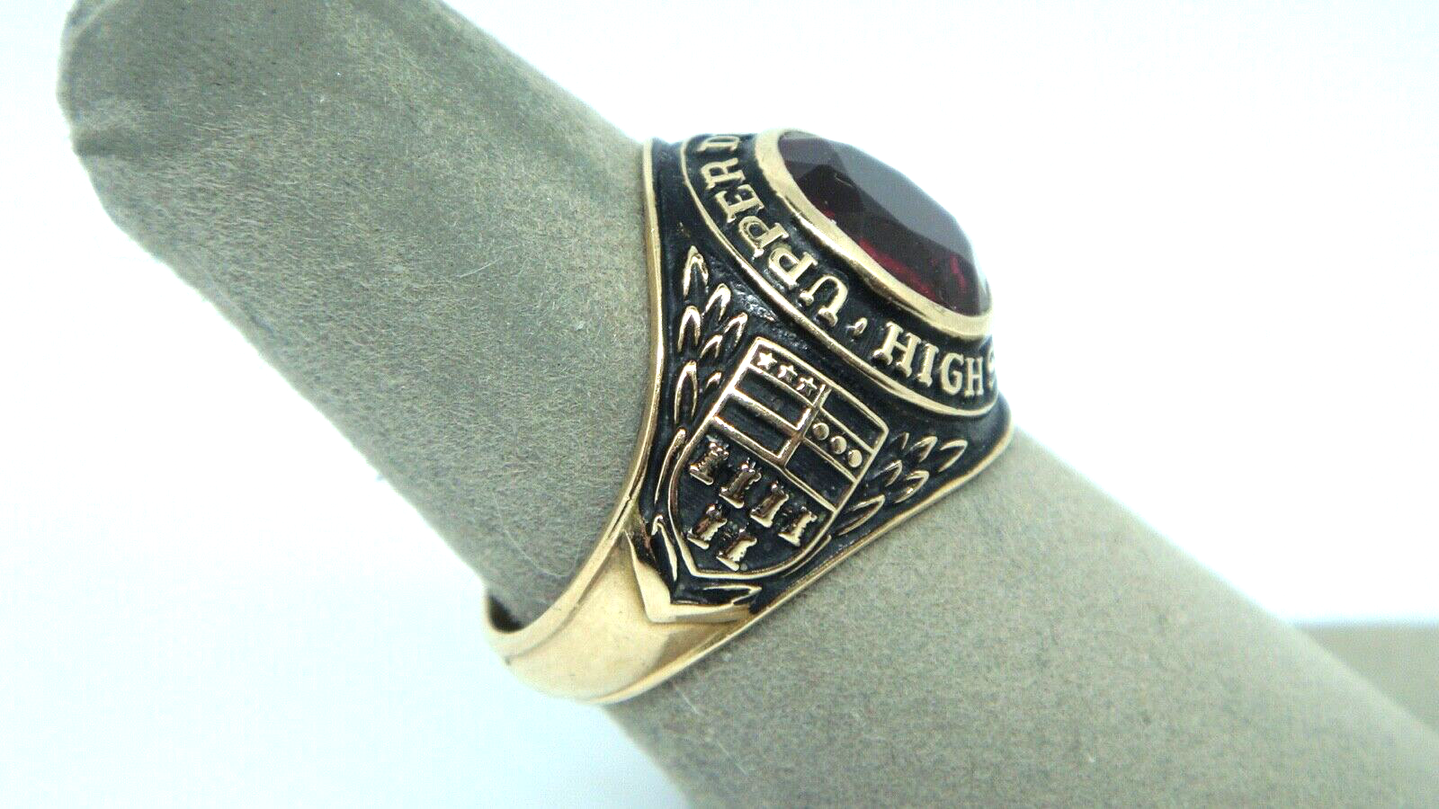 VINT SOLID 10K YELLOW GOLD RUBY UPPER DUBLIN HIGH SCHOOL RING CLASS OF ...